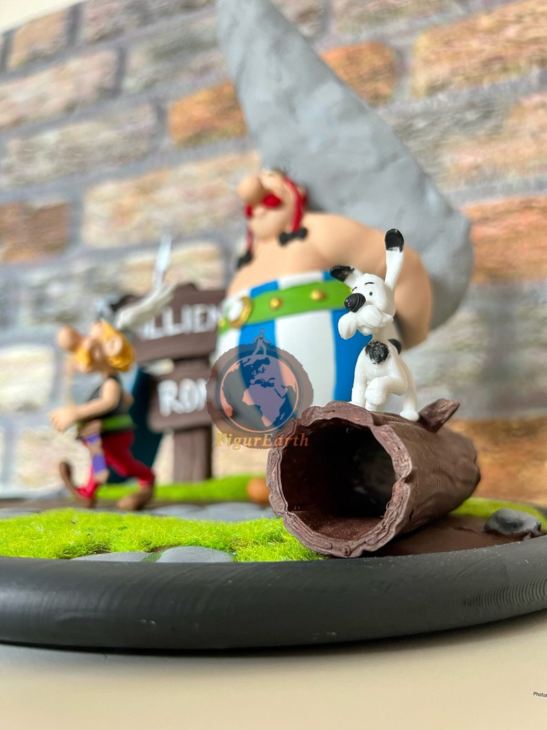 Asterix und Obelix Diorama | Handgemachte Cartoon Statue | Vintage ...