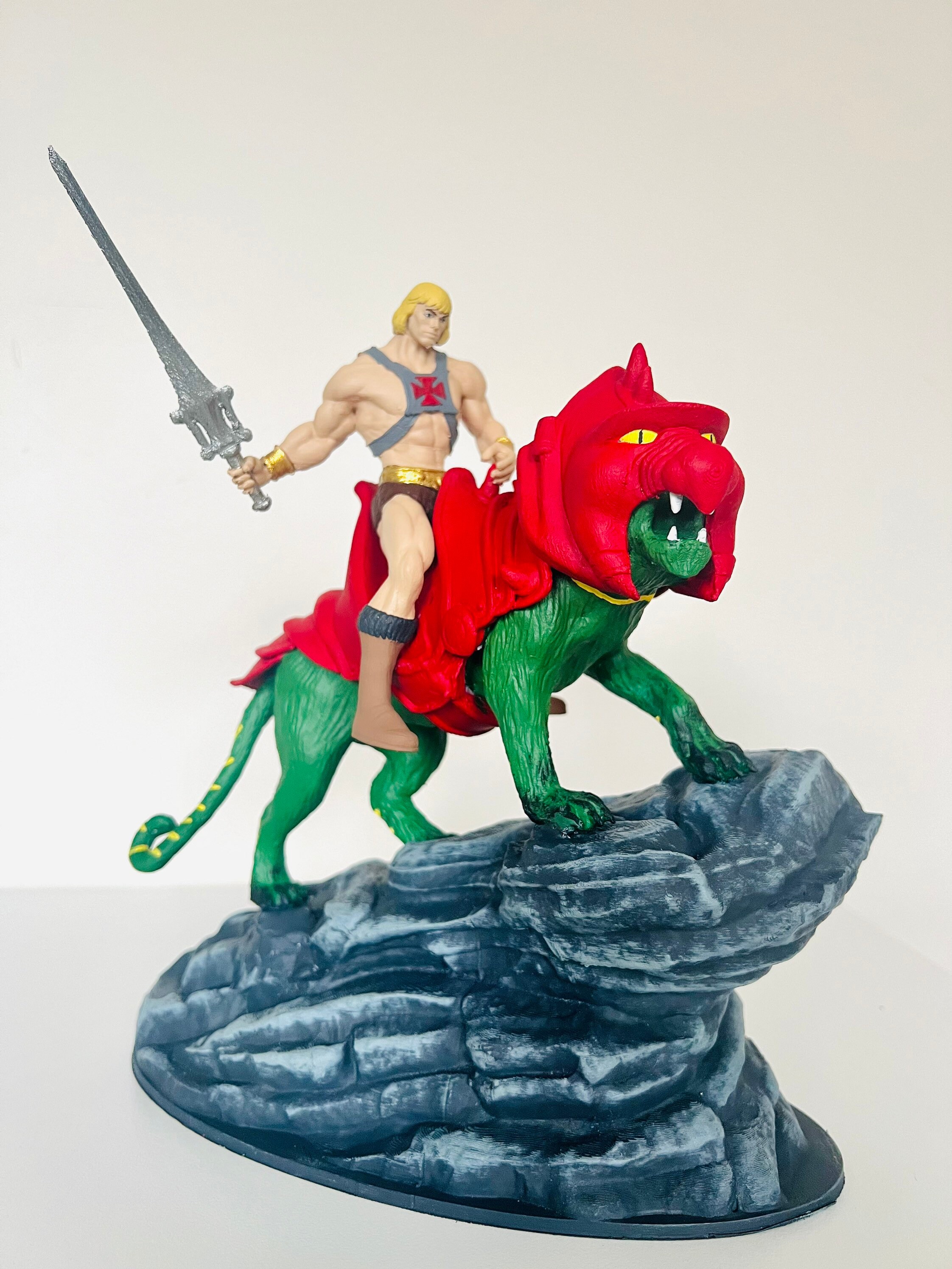 Heman Battlecat Figurevintage Cartoonhe-man Figurineheman - Etsy