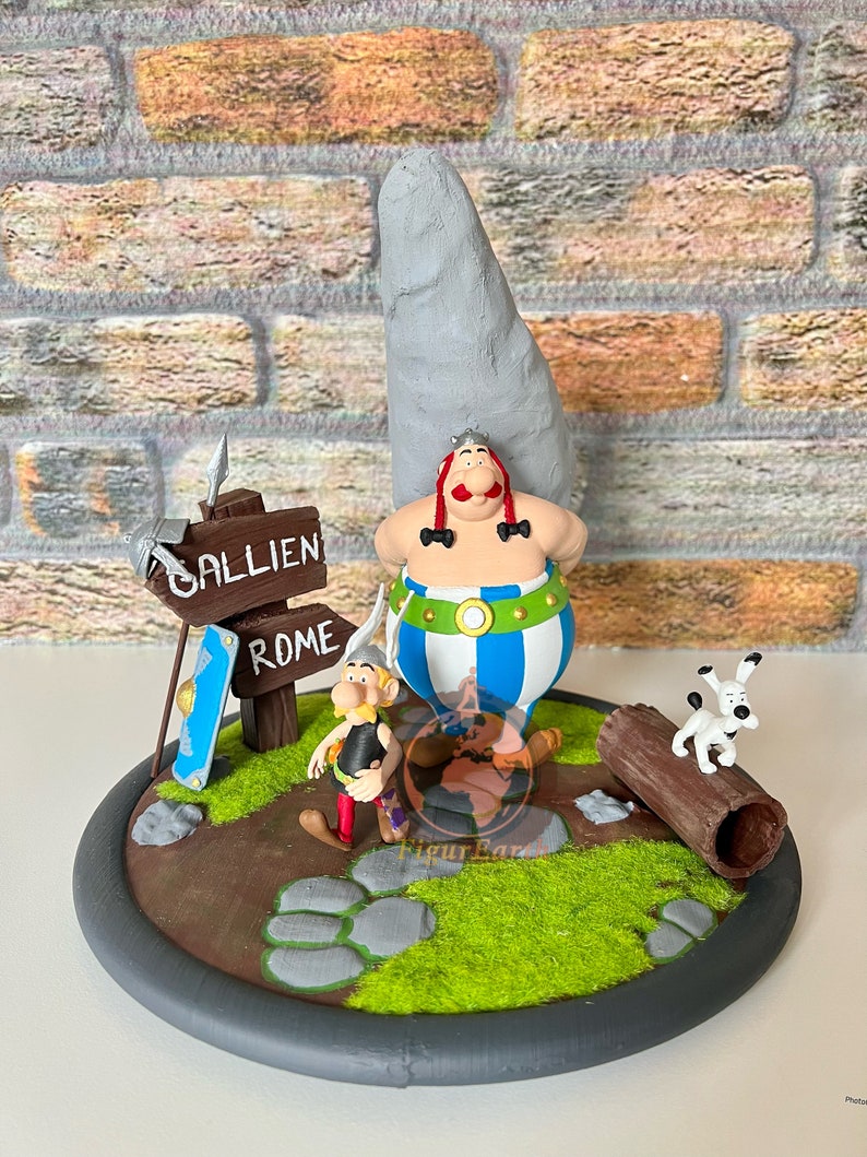 Asterix und Obelix Diorama | Handgemachte Cartoon Statue | Vintage ...