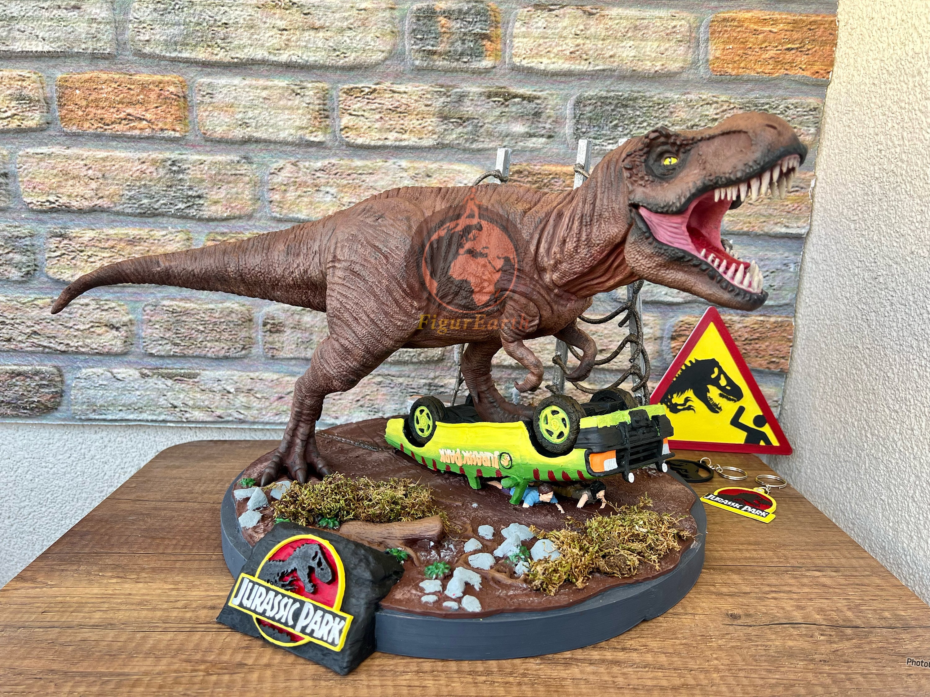 Jurassic Park T-rex Diorama Statue - Etsy