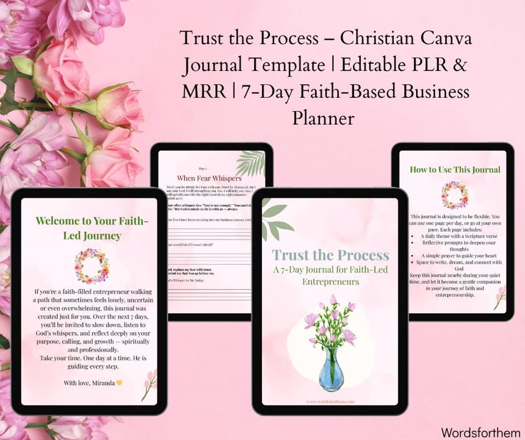 Trust the Process – Christian Canva Journal Template | Editable PLR ...