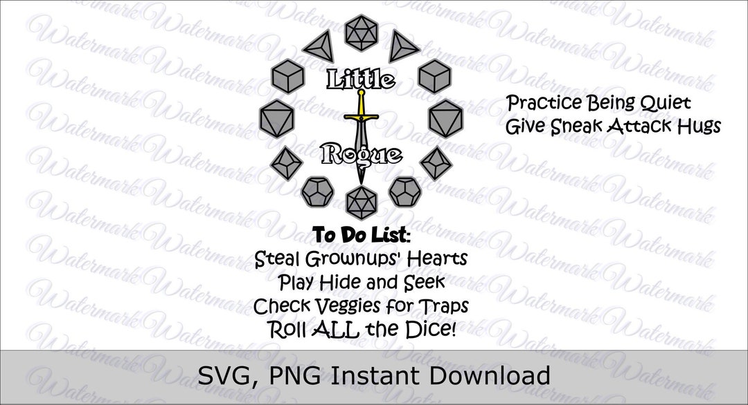 Little Rogue Svg | D&D Preschool Svg | RPG Toddler Svg - Etsy