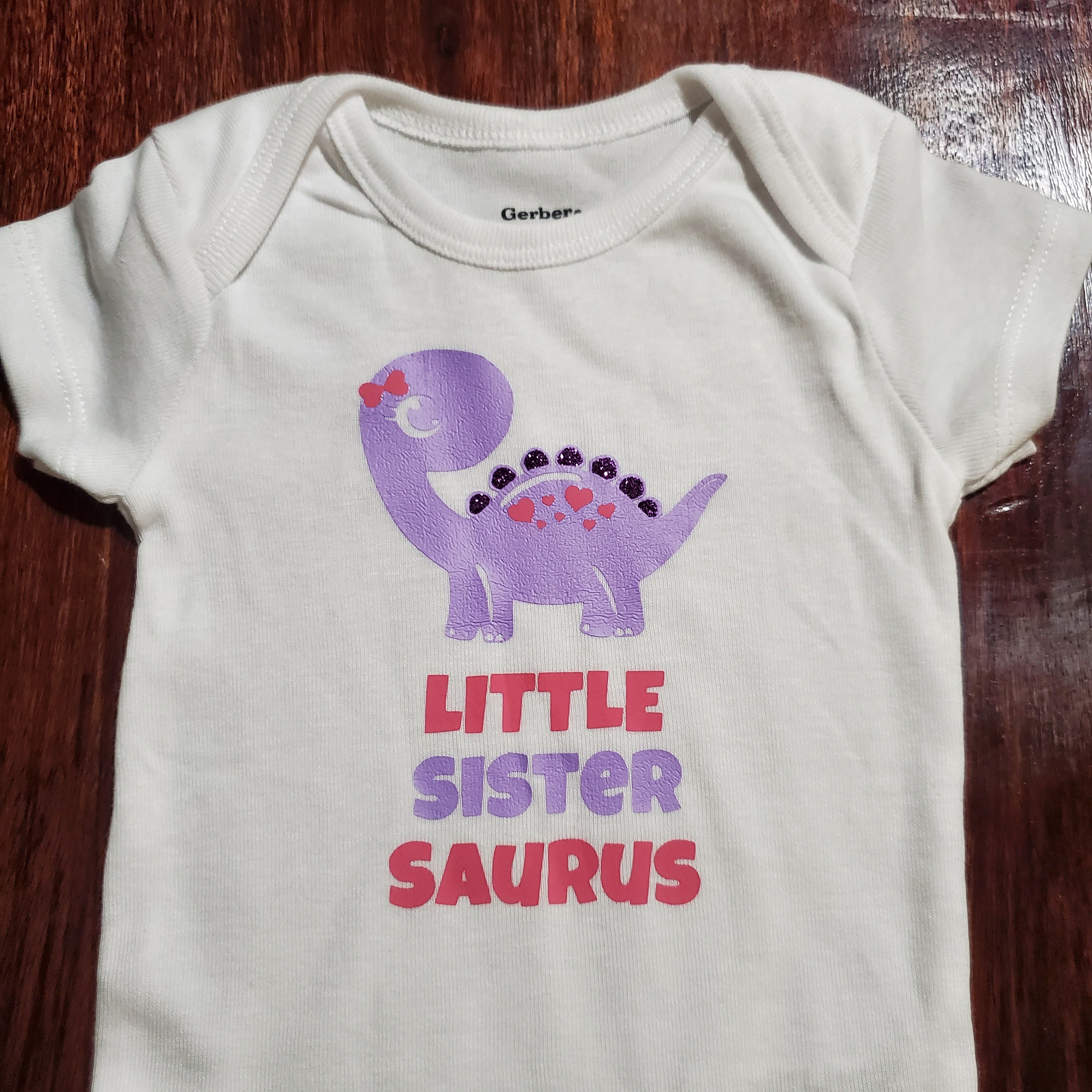 Little Sister Saurus Svg | Cute Dinosaur Design | Baby Girl Dino | Dino ...