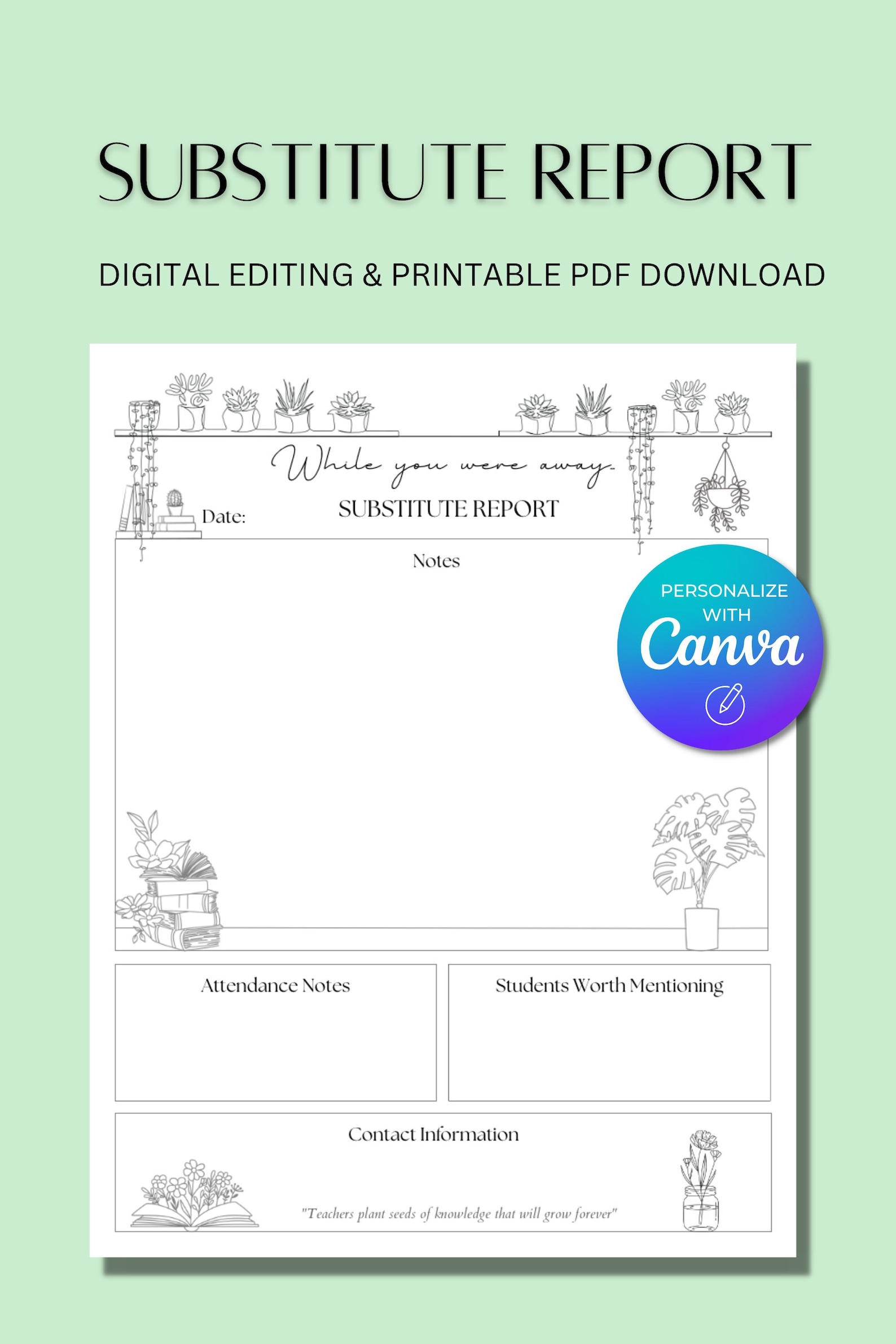 Substitute Report PDF for Print & Digital Use (plant Design ...