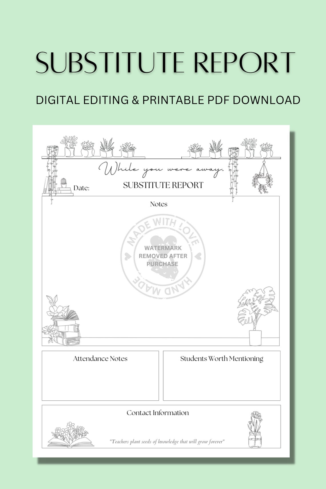 Substitute Report PDF for Print & Digital Use (plant Design ...