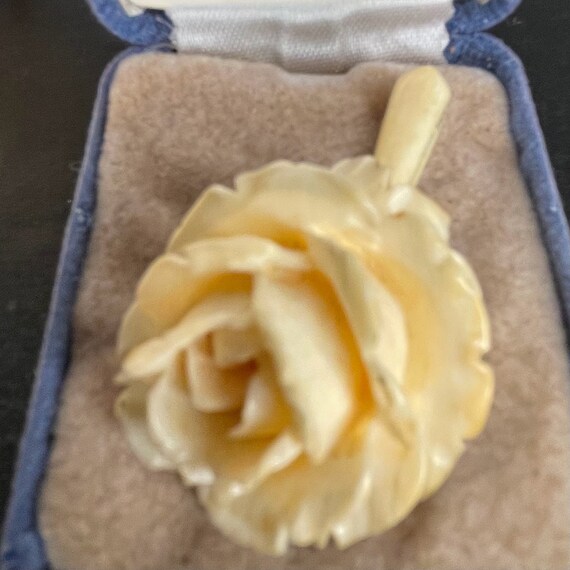 Art Deco Carved Bovine Bone Rose Flower Pendant and Bale - Etsy