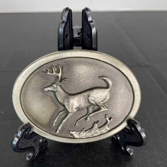 1976 Pilgrim Pewter Deer Belt Buckle Designed by Sid Bell - Etsy