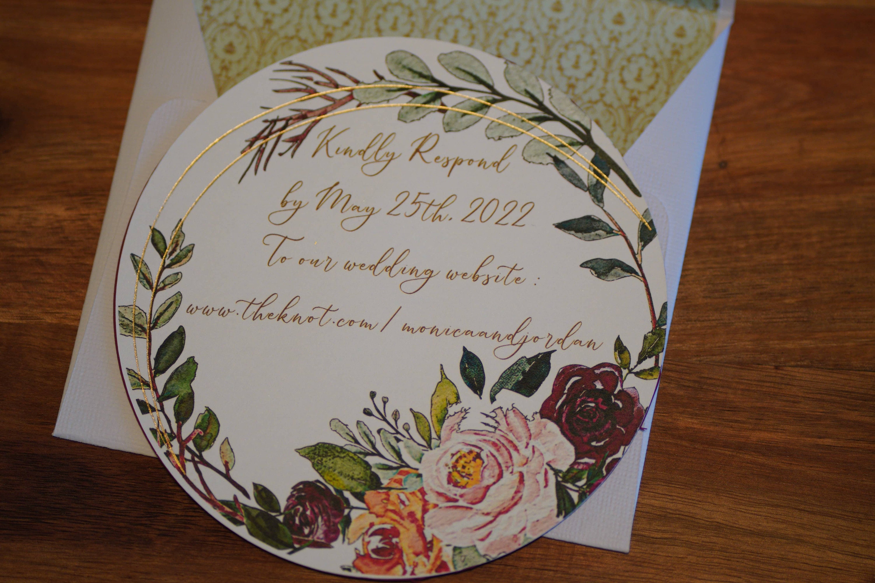 Round Invitations With Foil - Etsy