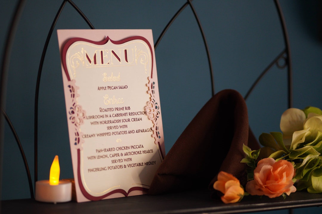 Custom Menu Romantic Suite Etsy
