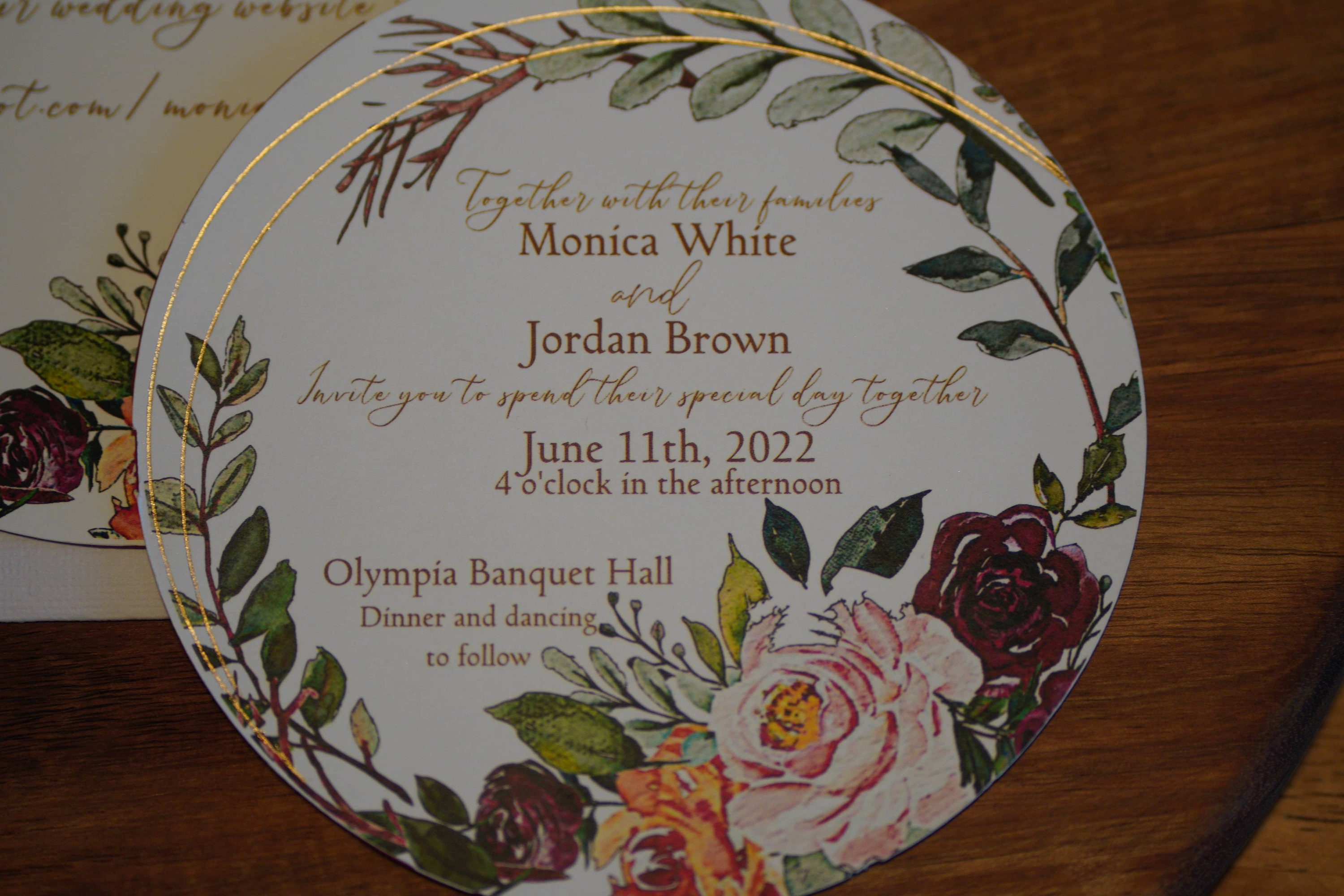 Round Invitations With Foil - Etsy