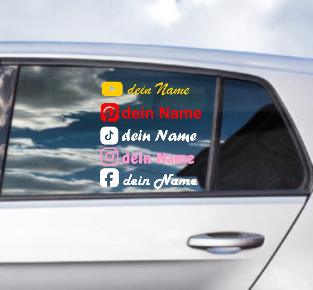 Car Sticker Instagram Sticker | Social Media Facebook Car Sticker ...