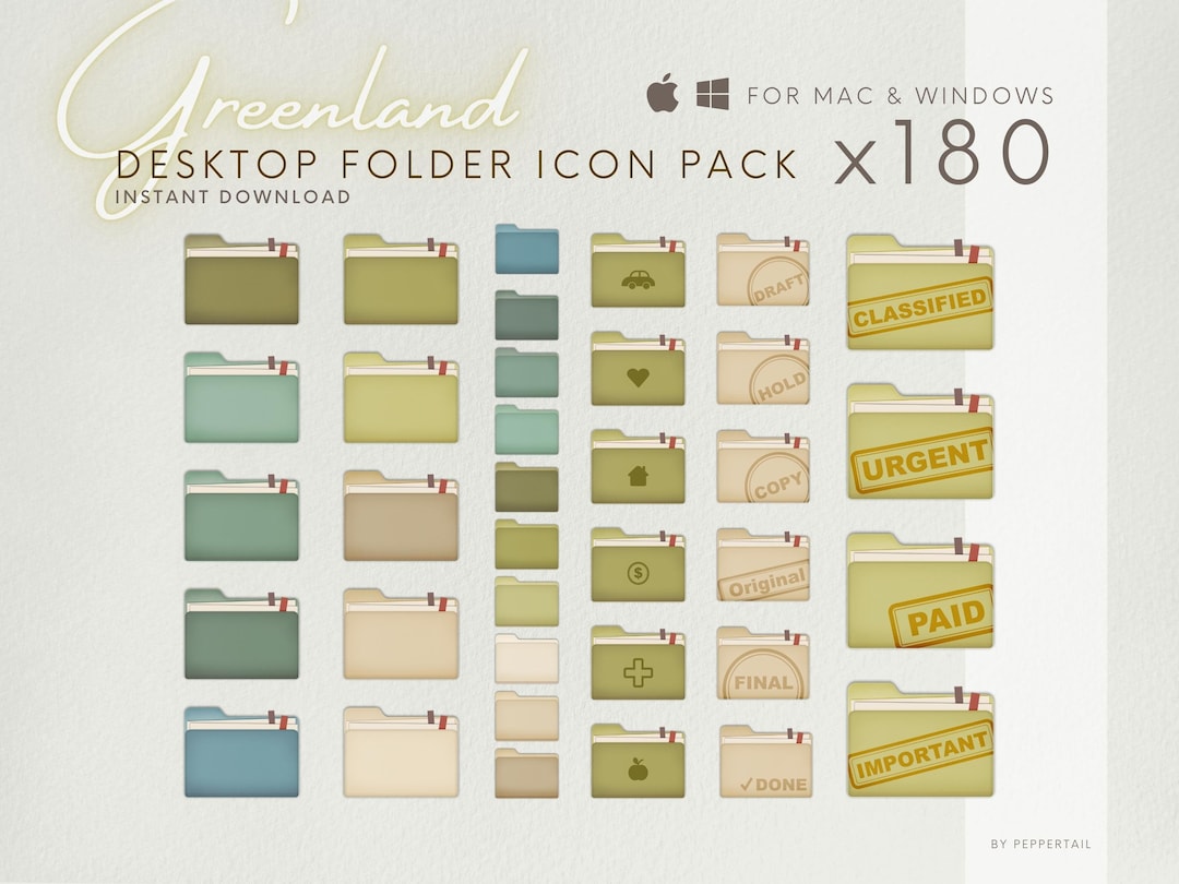 Desktop Folder Icons Pack for Mac | Desktop Icons|desktop Organizer ...