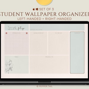 Neutral Blue Desktop Wallpaper Organizer Student Set｜desktop Wallpaper ...