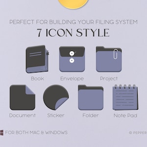 Lavender Blue Desktop Folder Icons Set｜neutral Modern MacBook Theme ...
