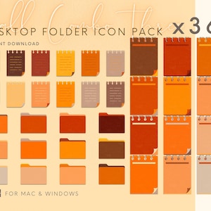 Fall Desktop Icons Combo 03｜fall Desktop Folders｜file Folder Icons ...