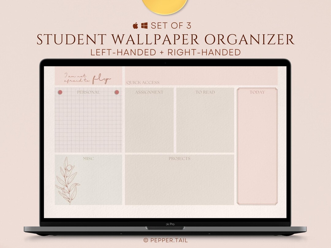Student Desktop Wallpaper Organizer (set of 3) (digital Download) - Etsy