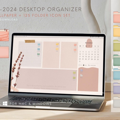 Desktop Wallpaper Organizer Calendar 2023 Minimal Desktop - Etsy