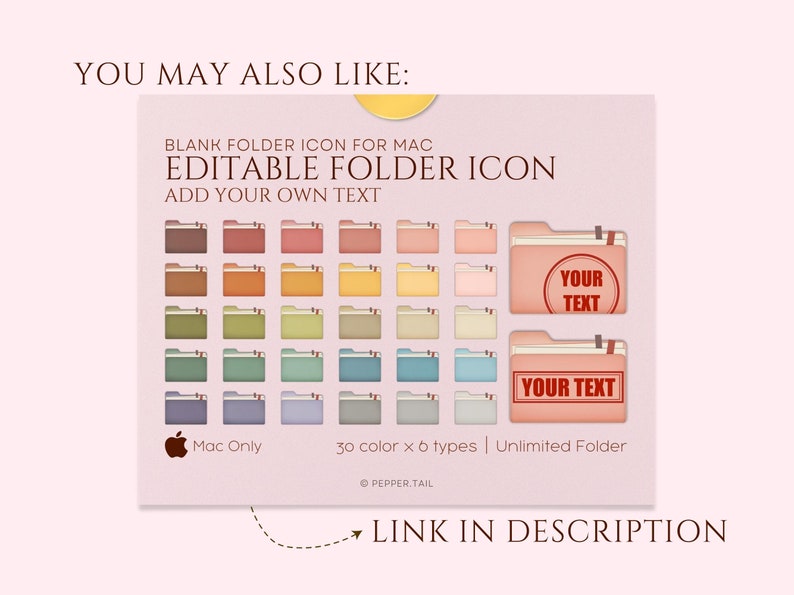 Editable Folder Icons for Mac: Add Your Own Text (PNG) - Etsy