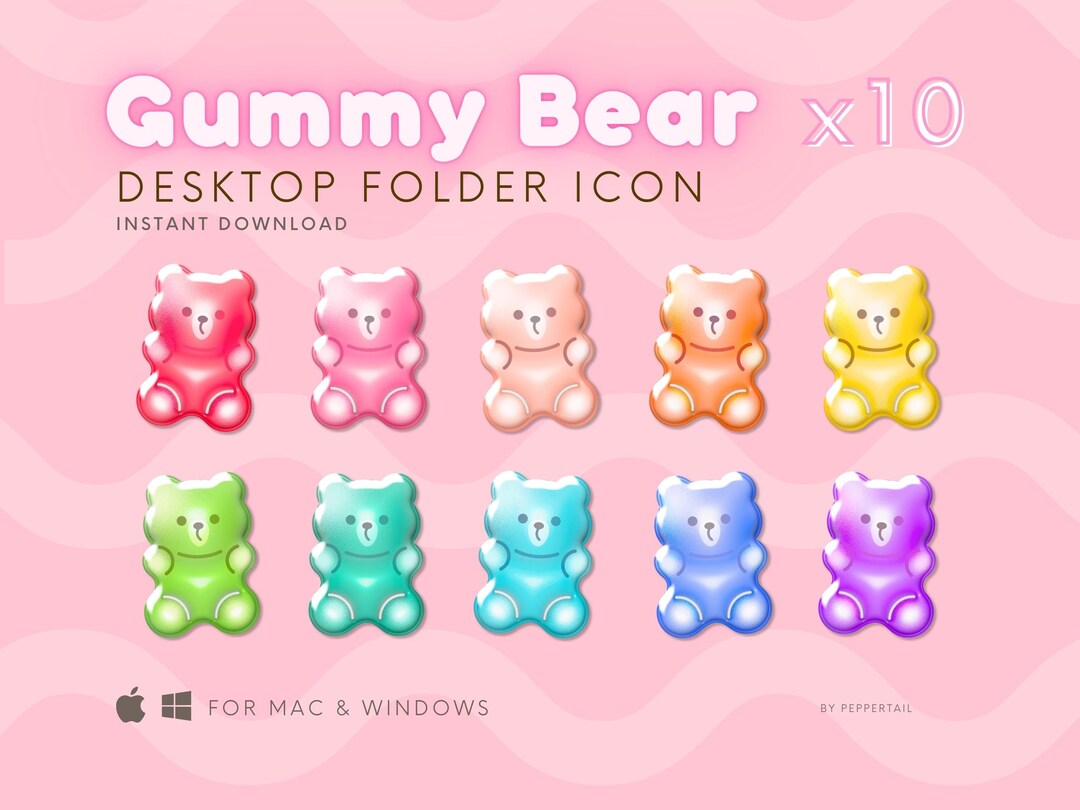 Gummy Bear Desktop Folder Icons for Mac, Windows｜desktop Icons｜mac ...