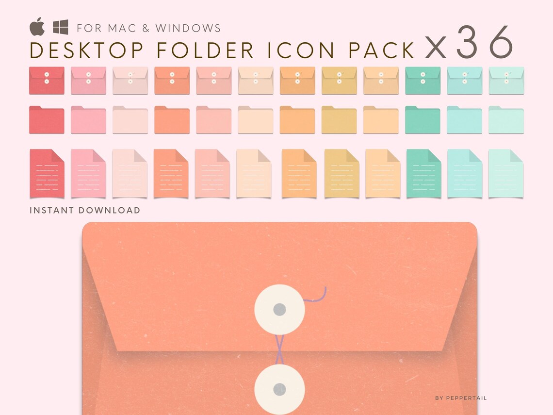 Colorful Mac Folder Iconsdesktop Document Iconsdesktop - Etsy