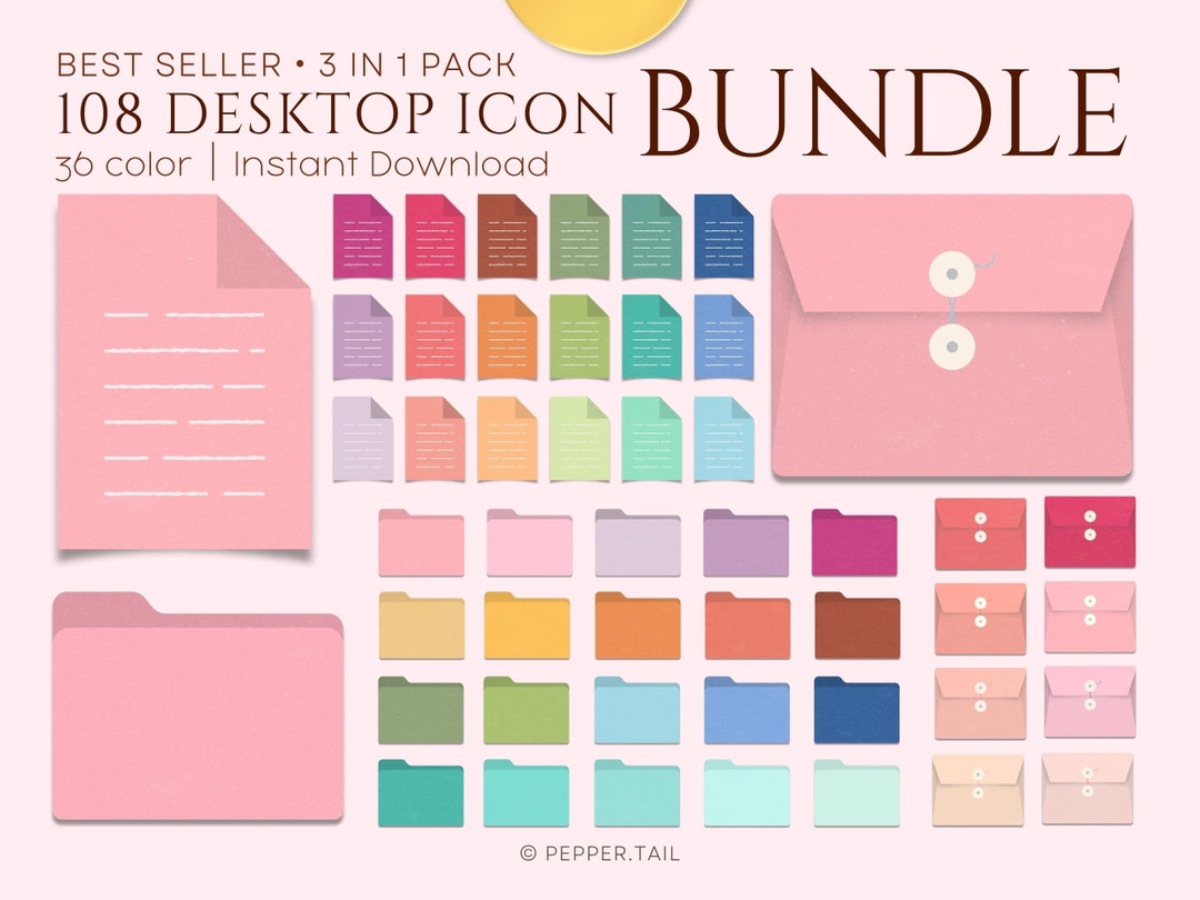 Desktop Icons for Mac and Windows BUNDLE | Desktop Document Icons | Mac ...