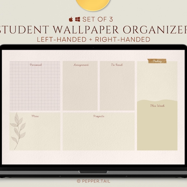 Green Desktop Wallpaper Organizer - Etsy
