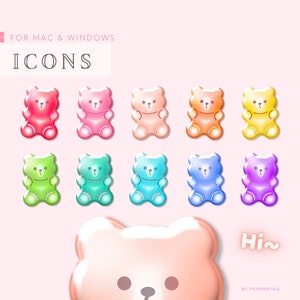 Gummy Bear Desktop Folder Icons for Mac, Windows｜desktop Icons｜mac ...