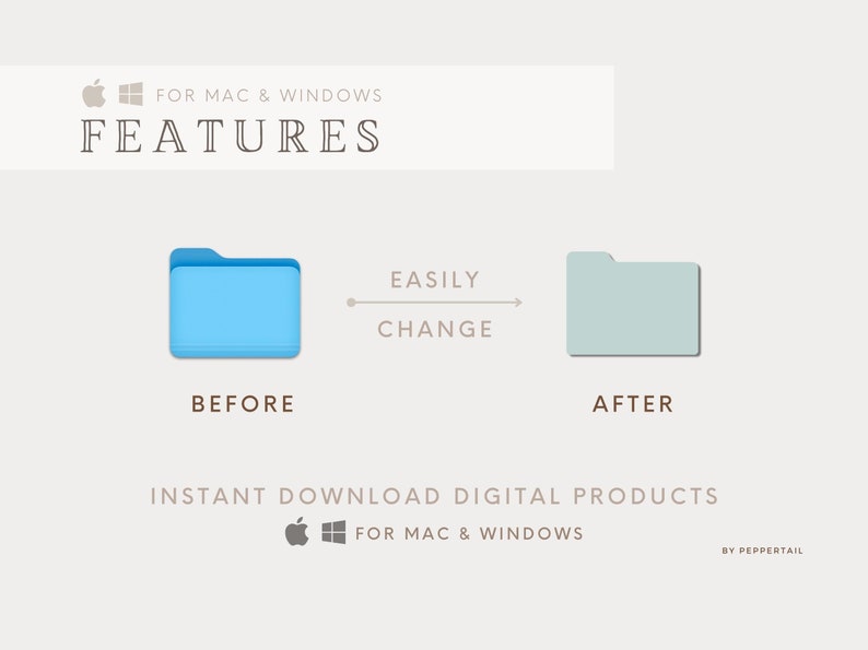 Neutral File Folder Icons｜minimal Desktop Document Icons｜pastel Mac ...