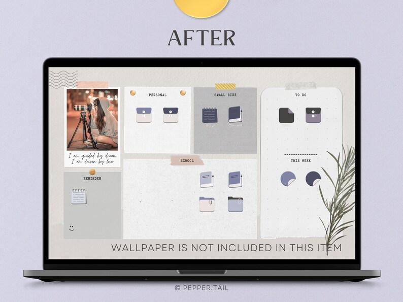 Lavender Blue Desktop Folder Icons Setneutral Modern Macbook - Etsy