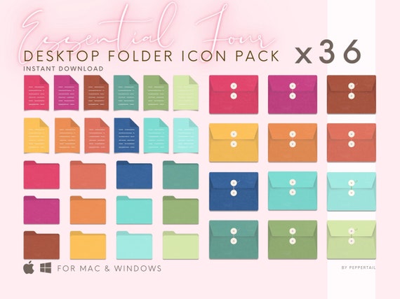 Colorful Desktop Document Iconsmac Folder Iconsdesktop - Etsy