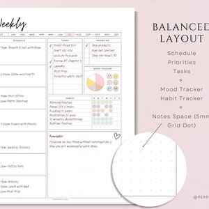 Weekly Planner Printable -happy Planner Printable Inserts With Mood ...