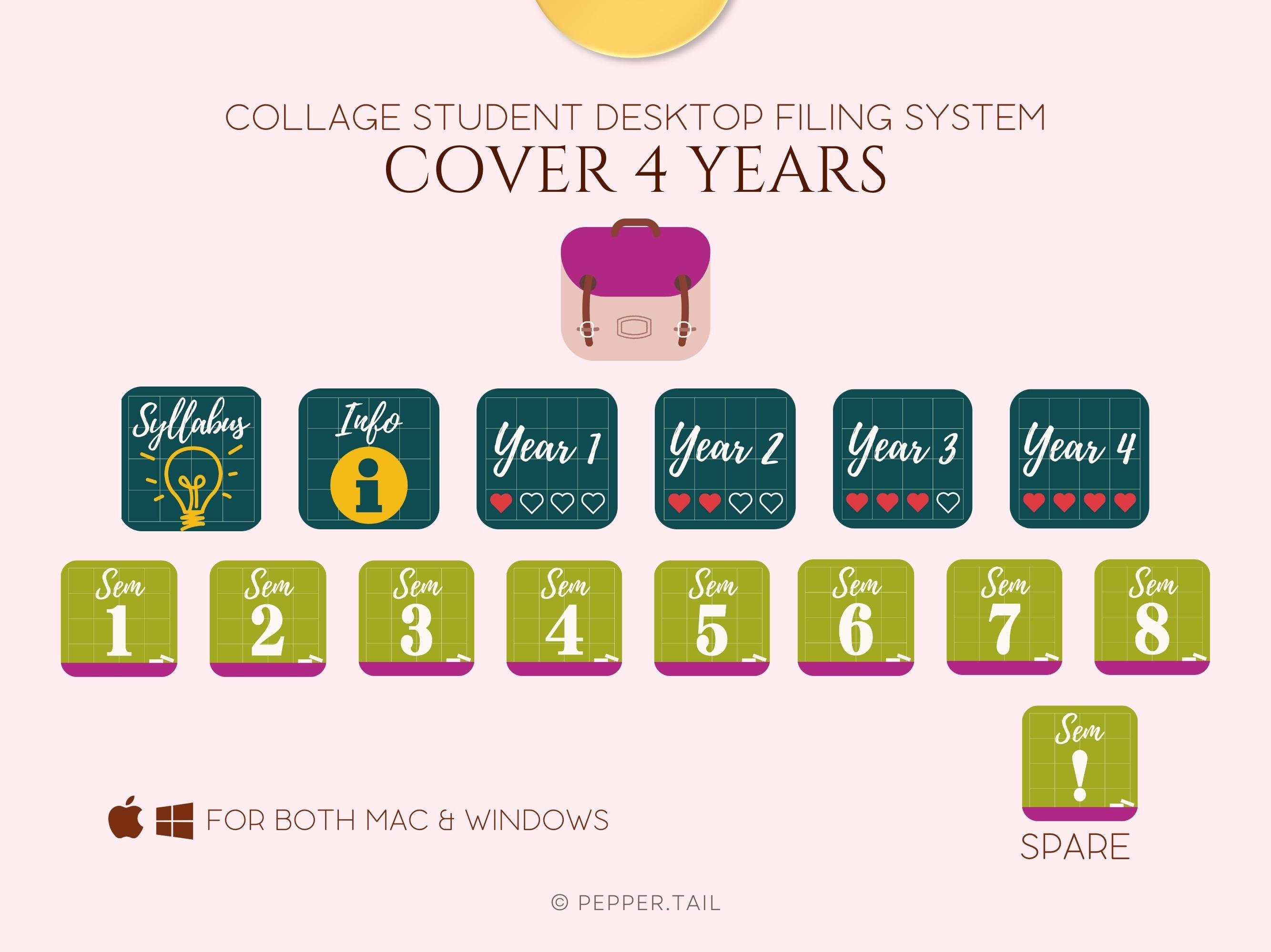 Student Desktop Folder Icon Packcollege Student Desktop - Etsy Australia