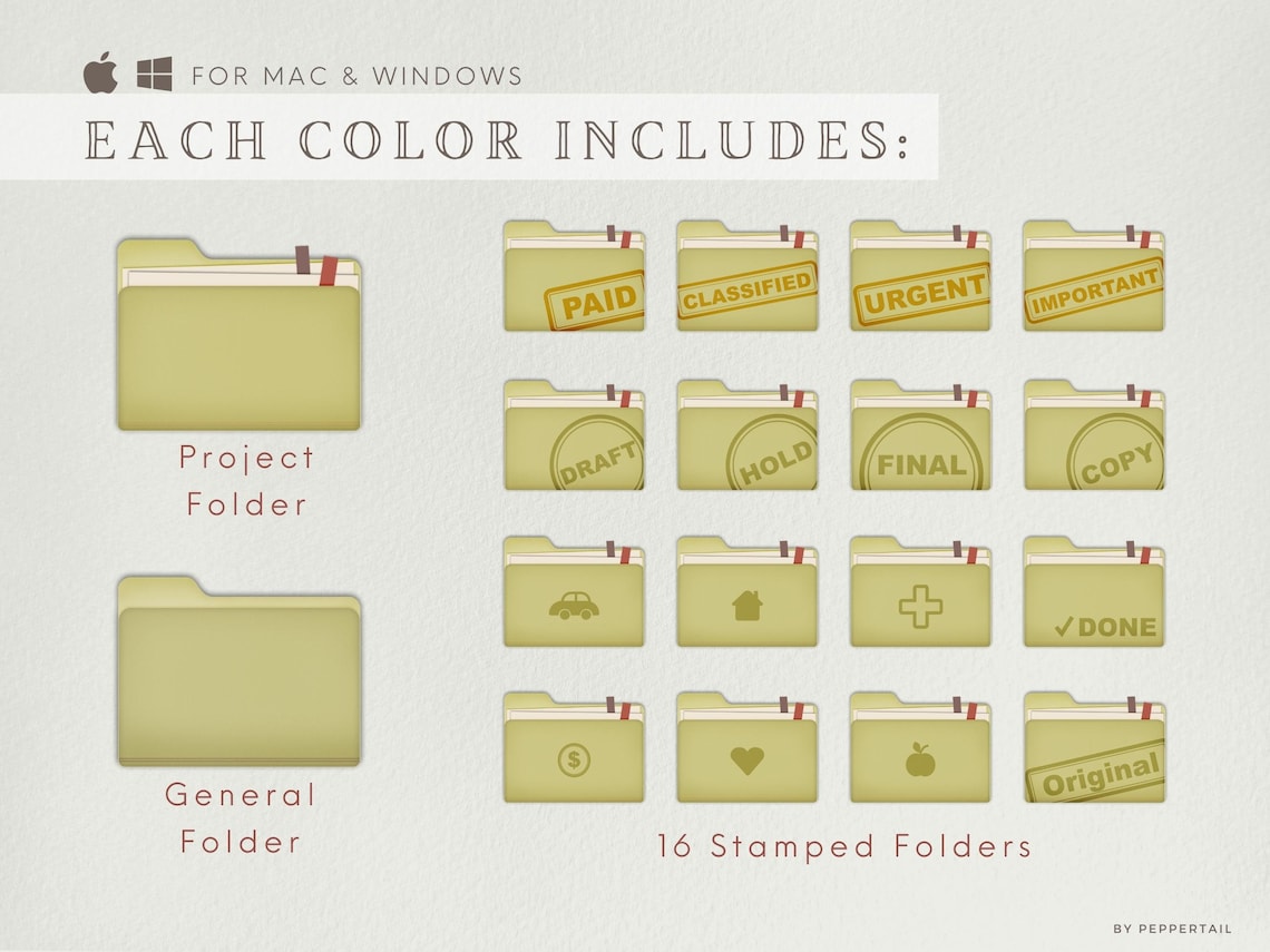 Desktop Folder Icons Pack for Mac Desktop Iconsdesktop | Etsy