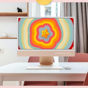 Radiating Star Digital Wallpaper Set of 4｜retro iPhone Wallpaper ...