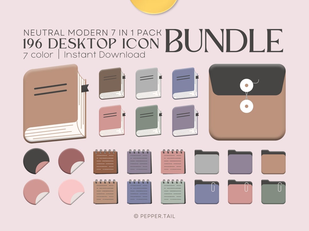 Desktop Folder Icons for Mac & Windows - BUNDLE Icon Pack for Desktop ...