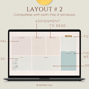 Neutral Blue Desktop Wallpaper Organizer Student Set｜desktop Wallpaper ...