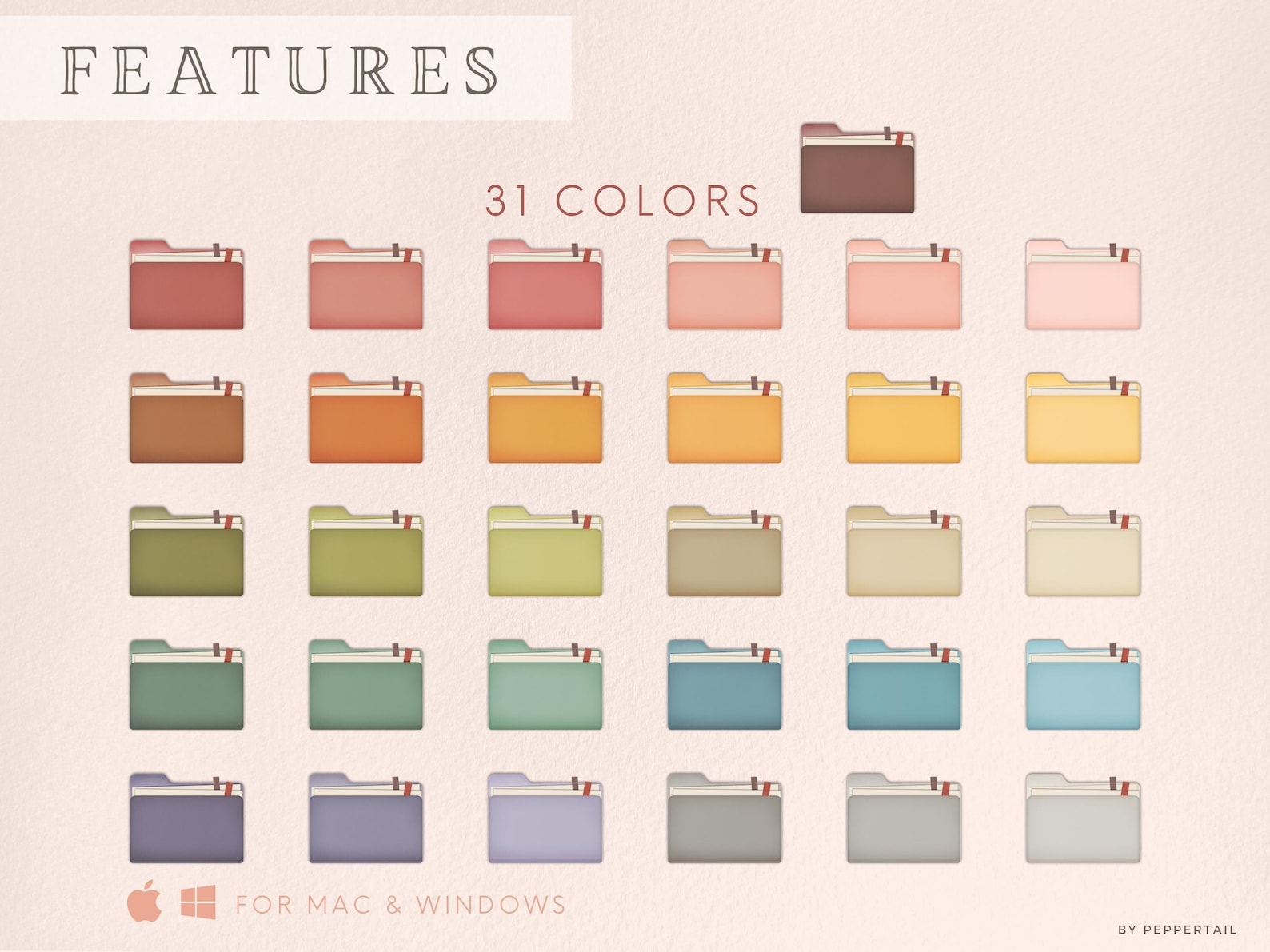Desktop Folder Icon Pack for MacBook and Imac BUNDLE | Desktop Icons ...