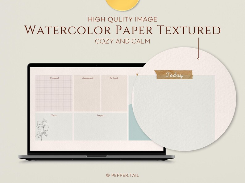 Neutral Blue Desktop Wallpaper Organizer Student Setdesktop | Etsy