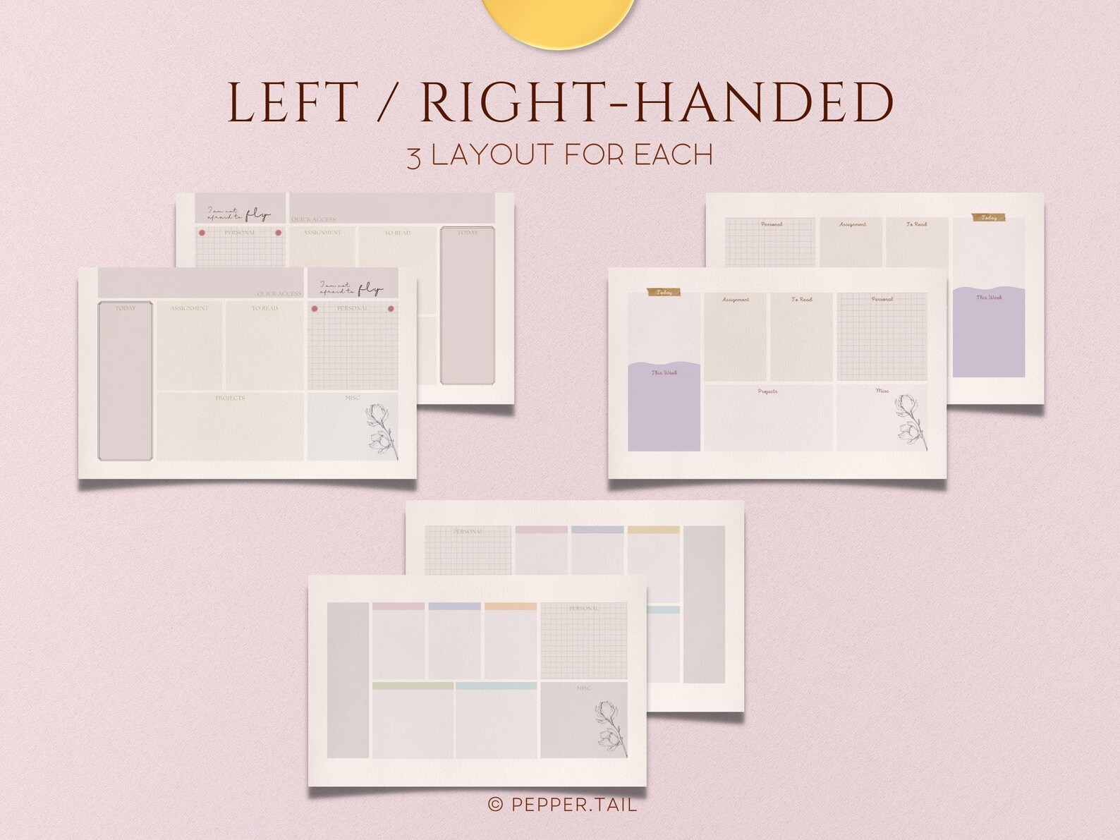 SET OF 3 Purple Desktop Wallpaper Organizer Studentdesktop | Etsy