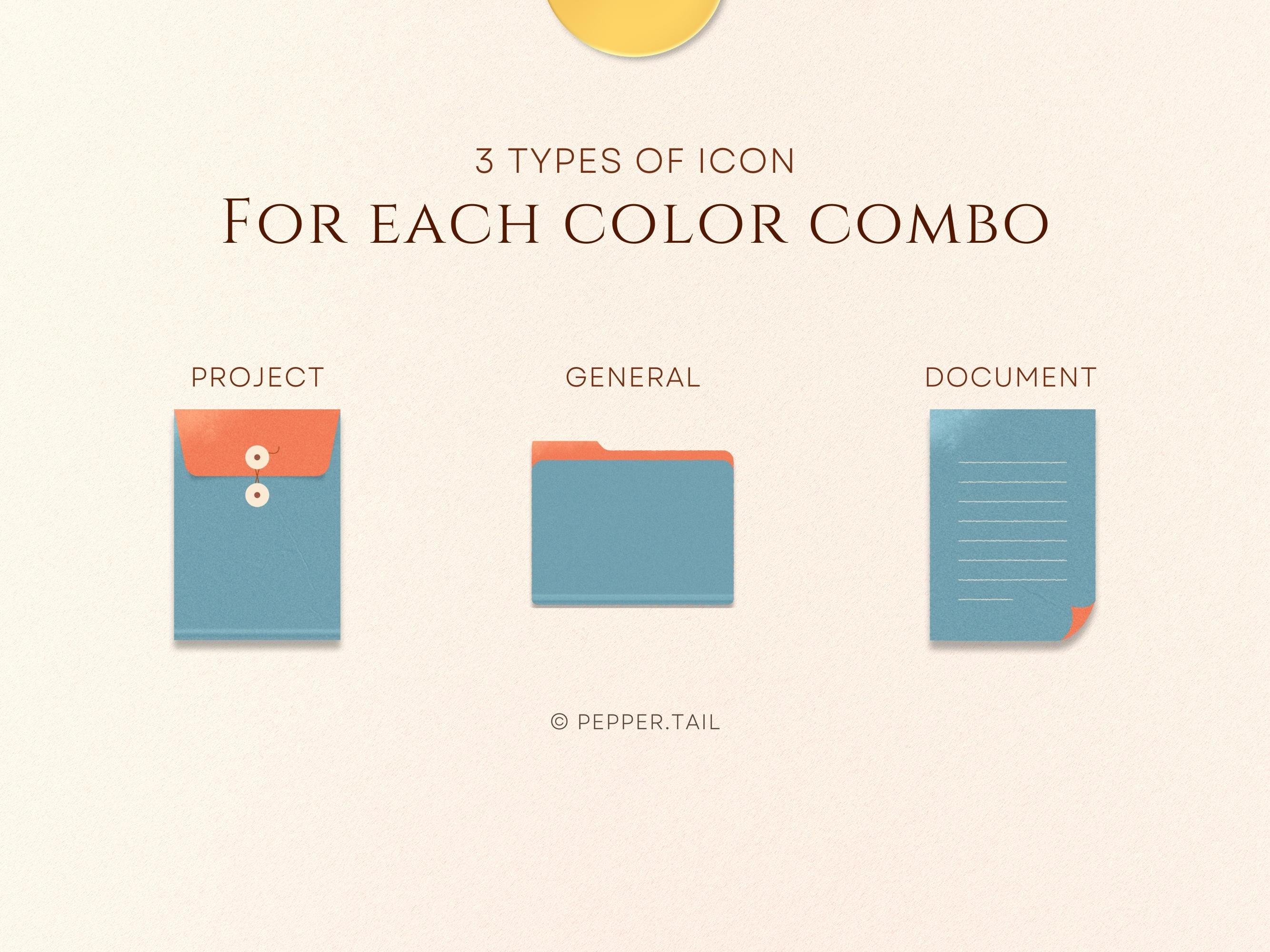 Retro Desktop Folder Icons, Vintage Color Combo (36 PNG & ICO) - Etsy