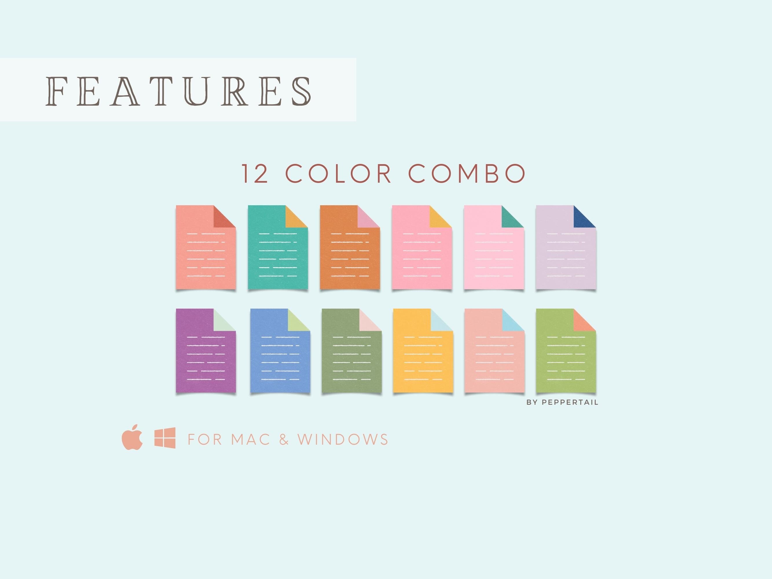 Rainbow File Folder Iconsnotebook Desktop Document - Etsy