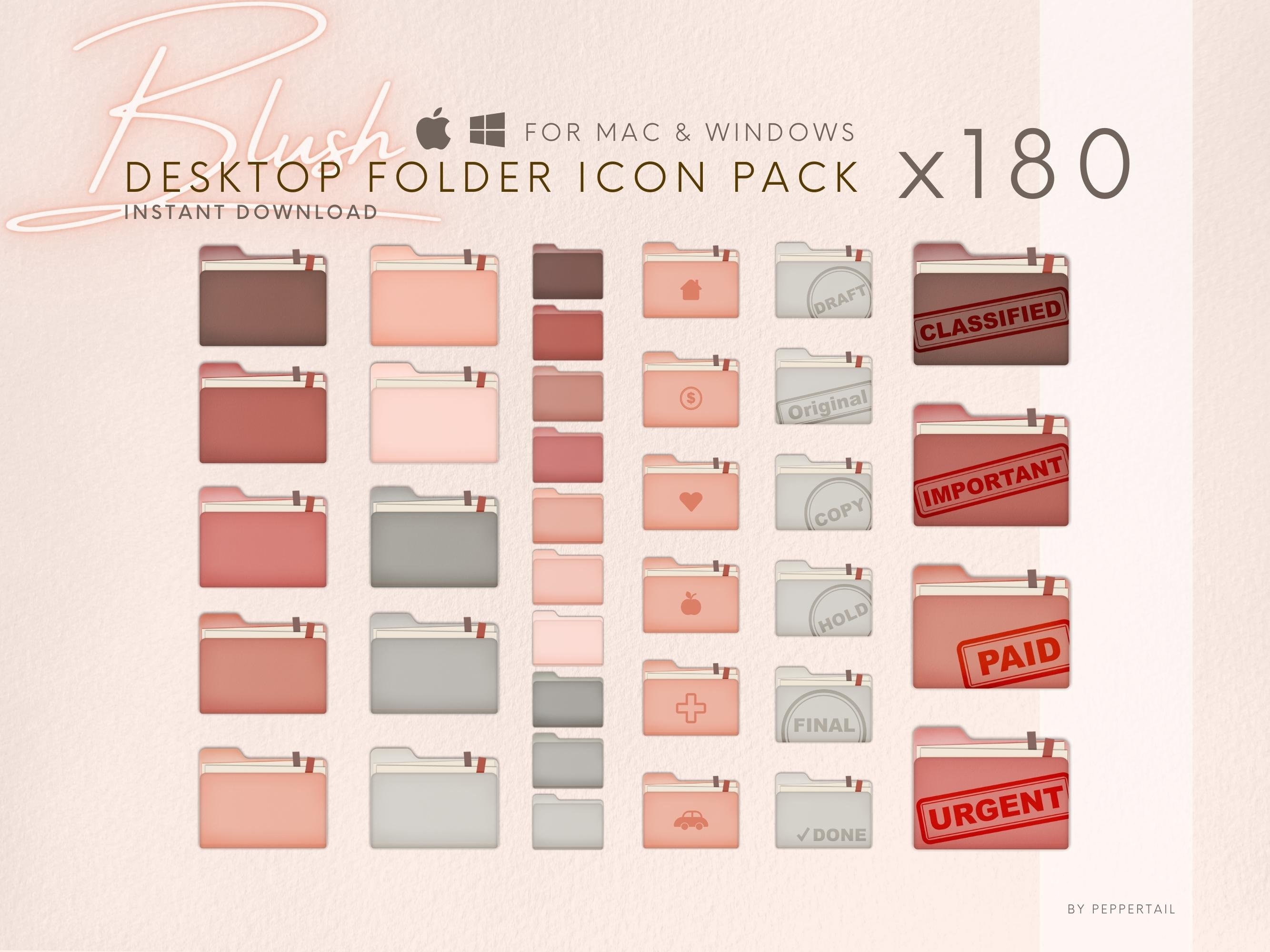 Desktop Folder Icon Pack for MacBook and Imac| Desktop Icons|desktop ...