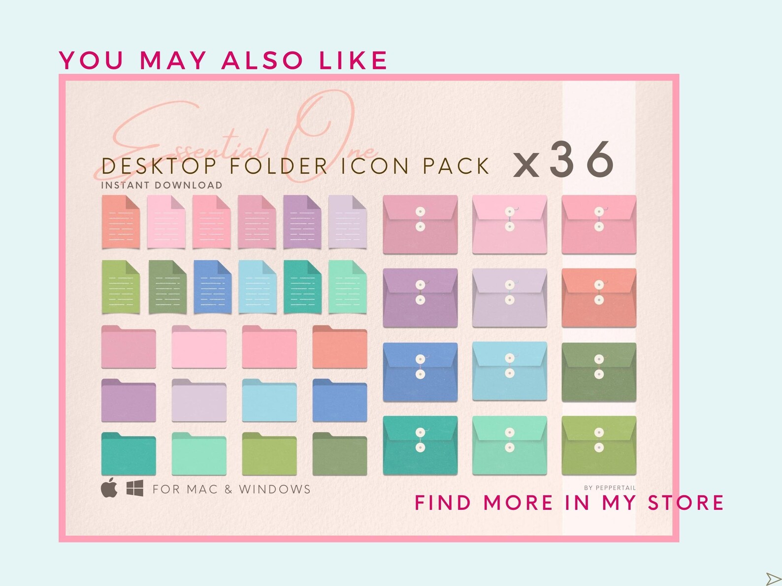 Rainbow File Folder Iconsnotebook Desktop Document - Etsy