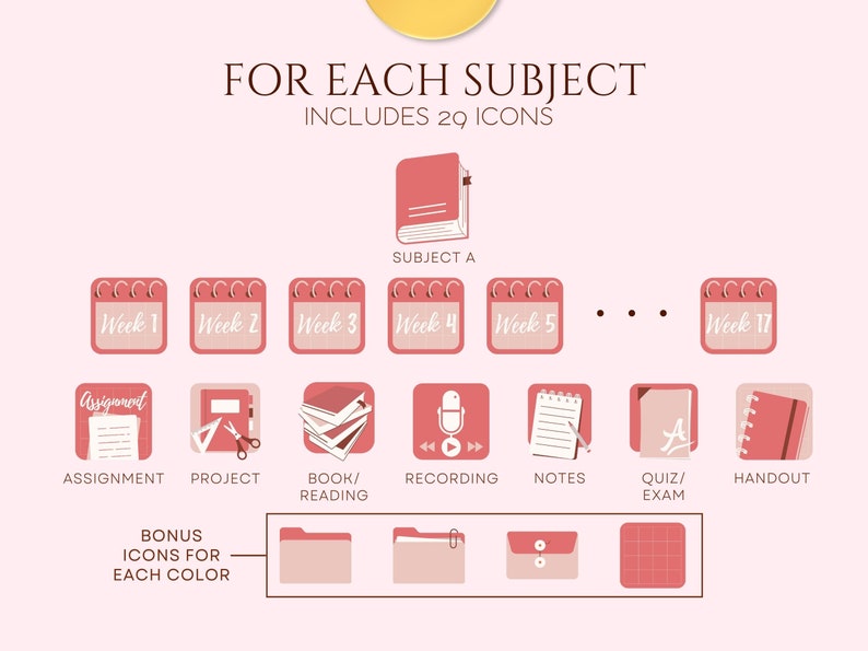 College Student Desktop Iconsstudent Desktop Folder - Etsy