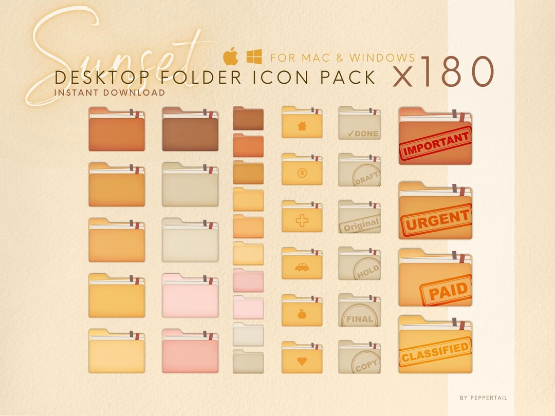 Folder Icons Pack for Desktop Organizing | Desktop Icons|desktop ...