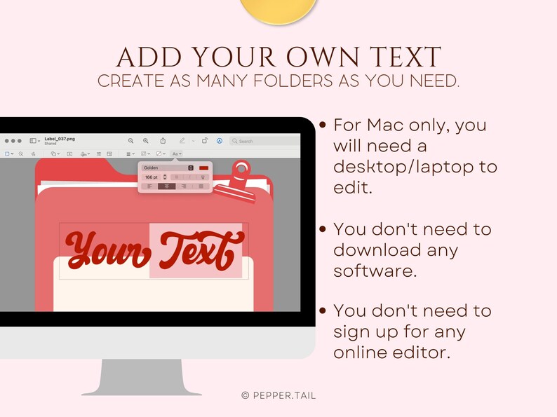 EDITABLE Folder Icons for Macadd Your OWN Textdesktop Folder - Etsy