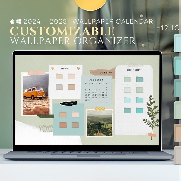 2024 Desktop Wallpaper Calendar Digital Desktop Organizer Aesthetic ...