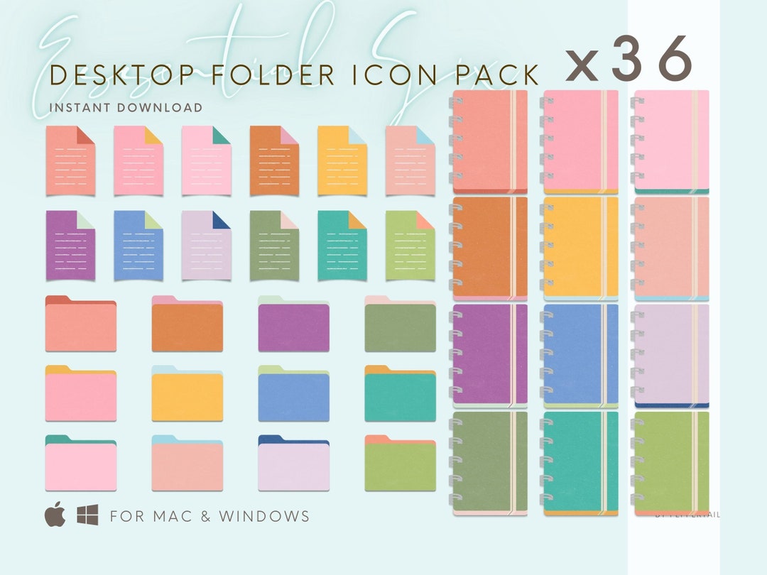 Rainbow File Folder Icons｜notebook Desktop Document Icons｜desktop ...