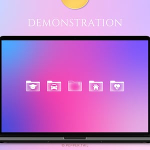 MacBook Folder Icons for Dark Mode｜aura Desktop Icons｜5k Gradient ...
