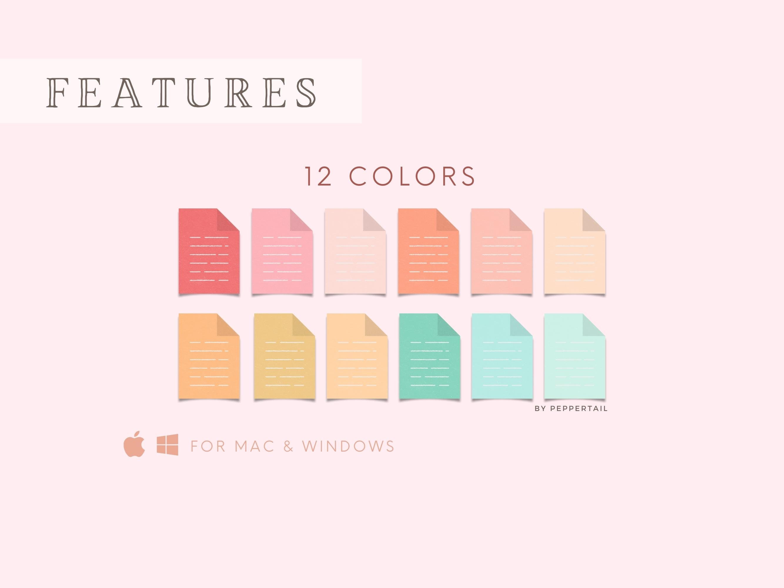 Colorful Mac Folder Iconsdesktop Document Iconsdesktop - Etsy